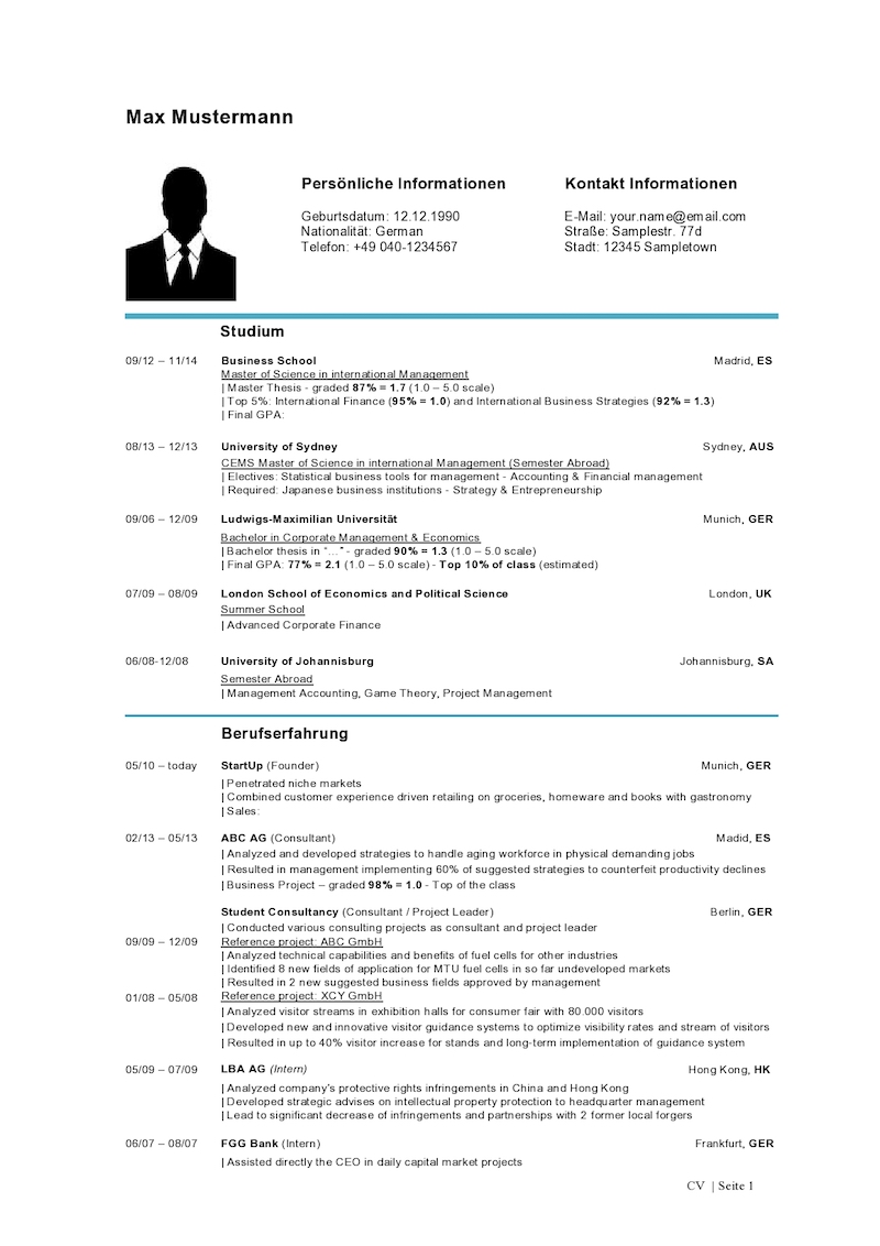 Consulting-CV: Lade Dir Deine Lebenslauf-Vorlage runter